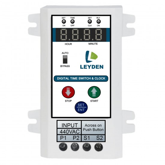LEYDEN® TM-CLKDS, 440V, Digital Timer Switch for 3 Phase Motor DOL Starter, 50 ON/Off Programs ...